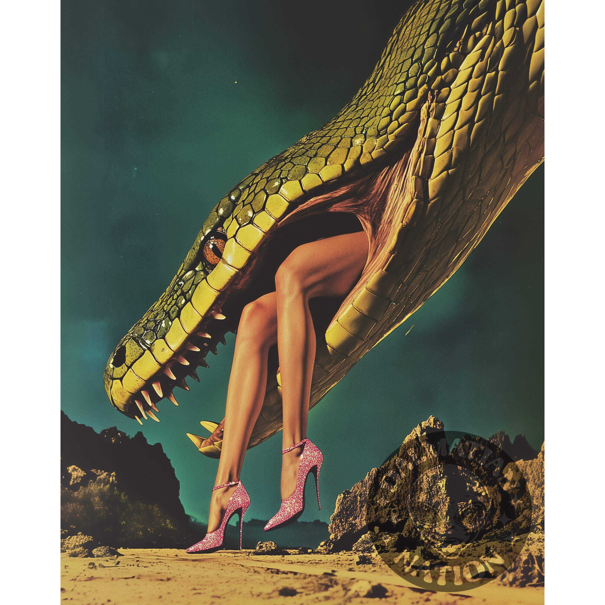 Legs for Days Poster | Vintage Horror Snake Art Print – Dalmatian Nation