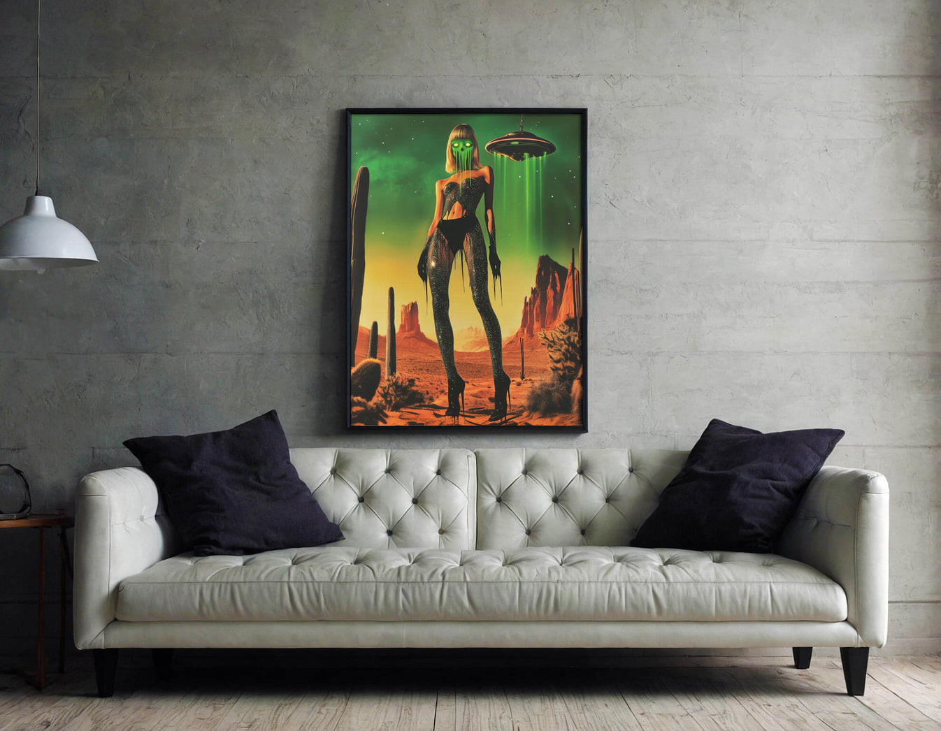 Stiletto Stranger Poster | UFO Alien Retro Art Print – Dalmatian Nation