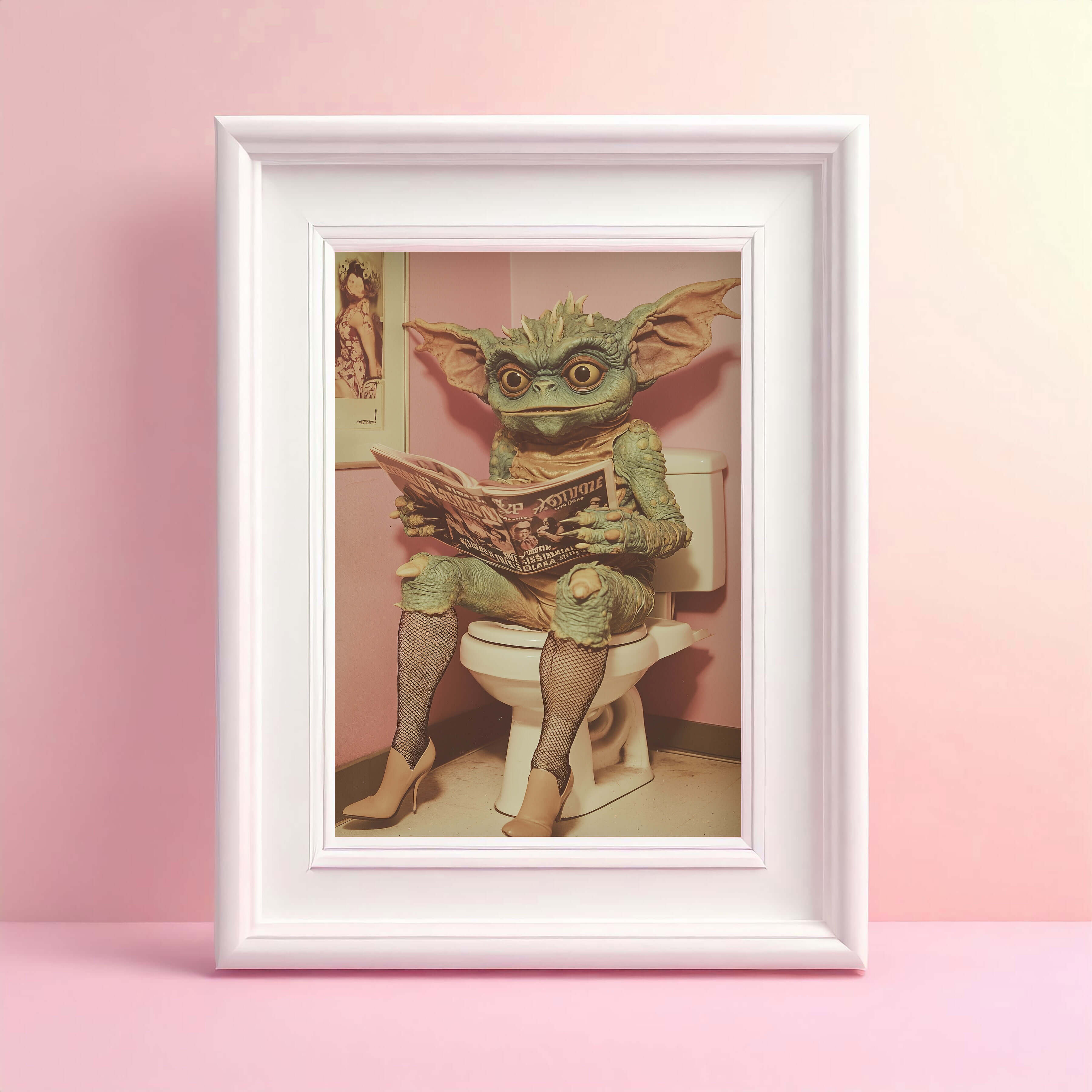 Toilet Troll Poster | Vintage Artwork | Retro Art Print | Bathroom Art ...